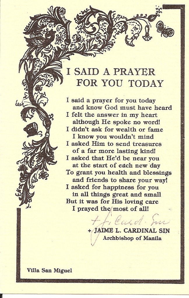 The Philippine Reporter - How I met Jaime Cardinal Sin